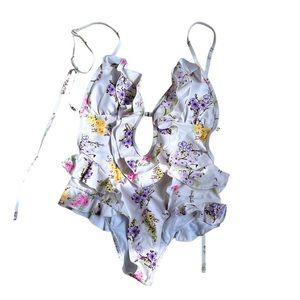Swim | One Piece Ruffled Cutout Swimsuit | Poshmark